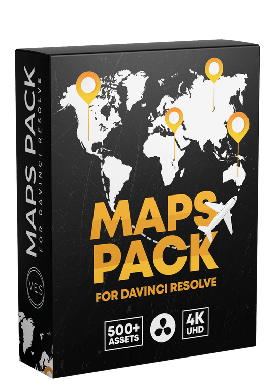 Maps Title Pack for Davinci Resolve I 500+ ASSETS TO CREATE MAPS