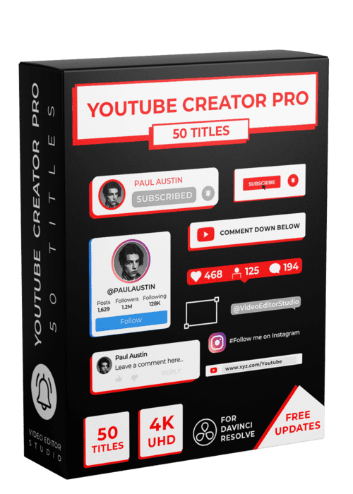 Content Creator Bundle I 150+ Titles for Davinci Resolve
